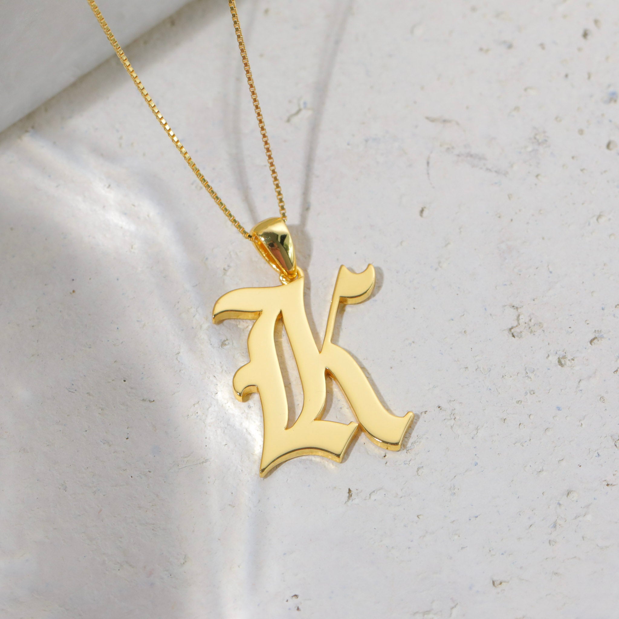 Gothic Initial Necklace | Vivamacity