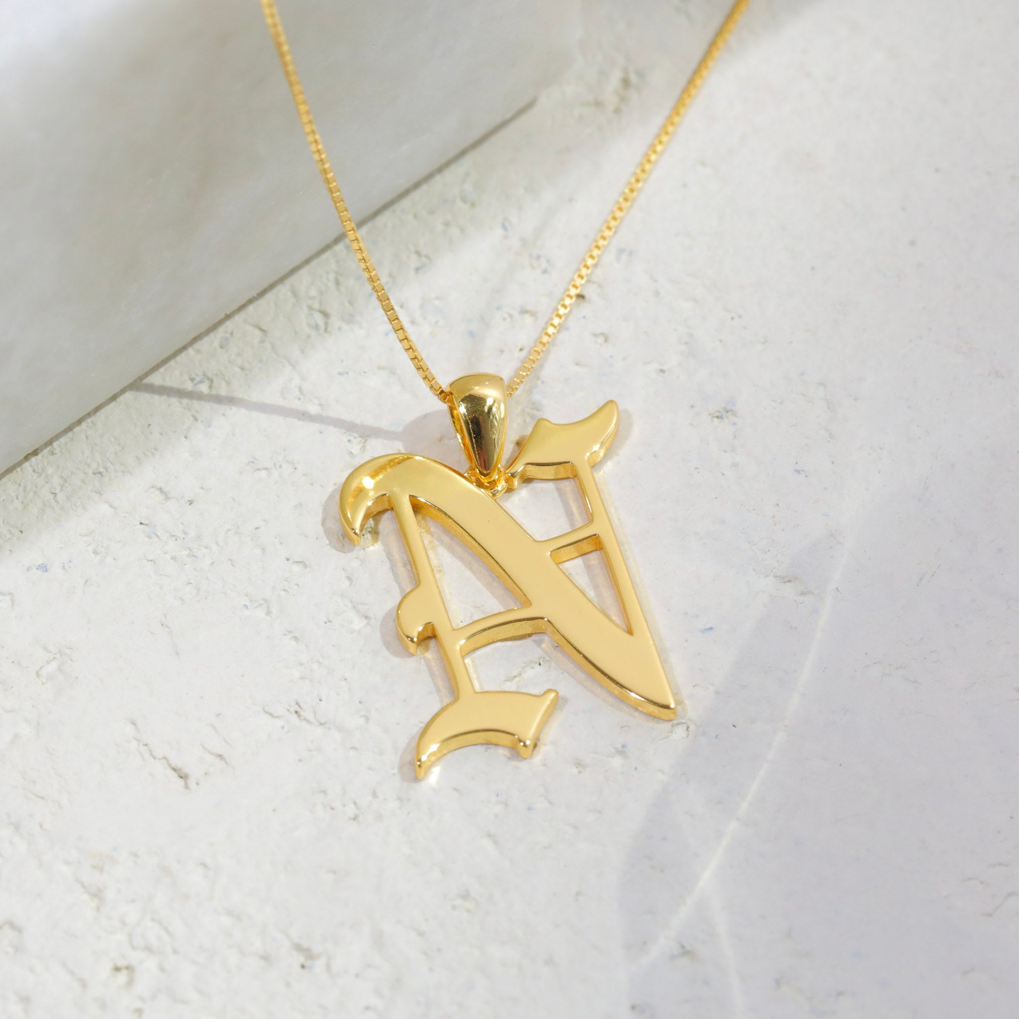 Gothic Initial Necklace | Vivamacity