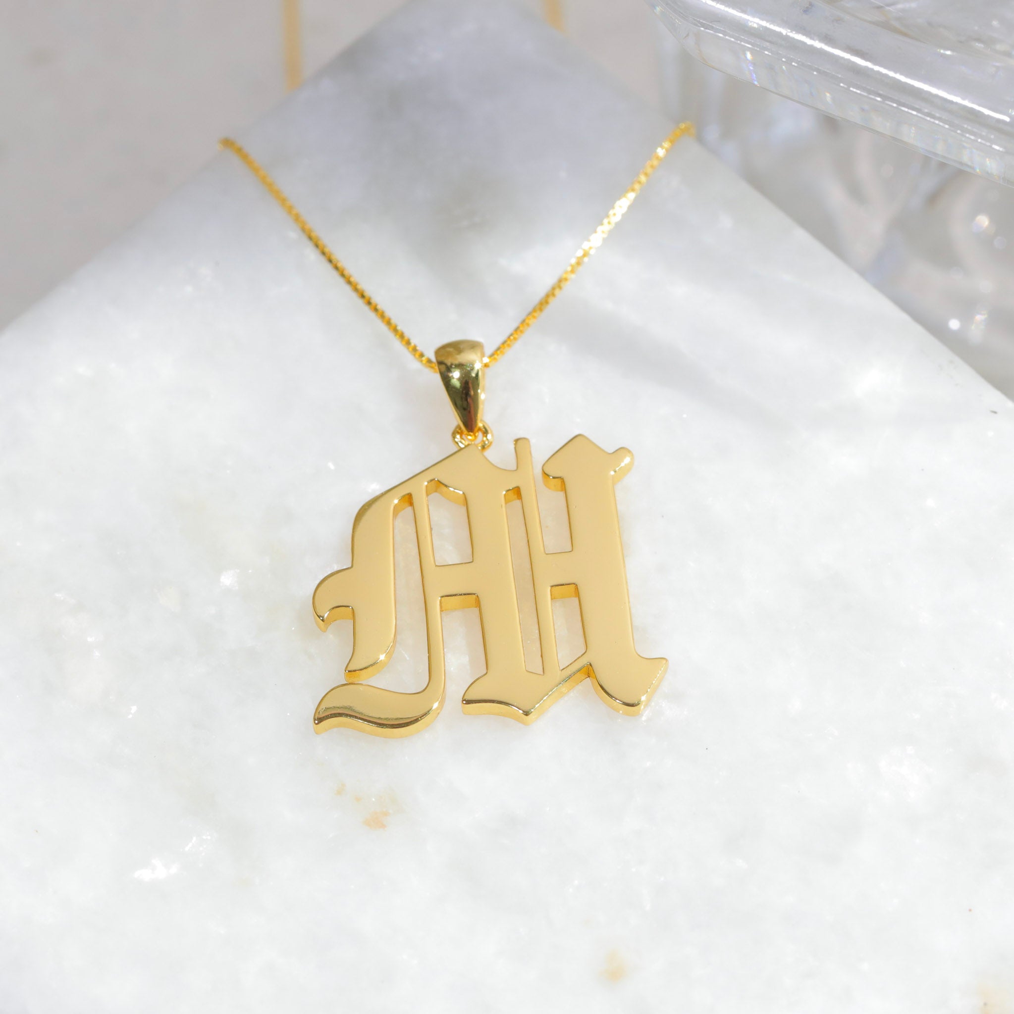 Gothic Initial Necklace | Vivamacity