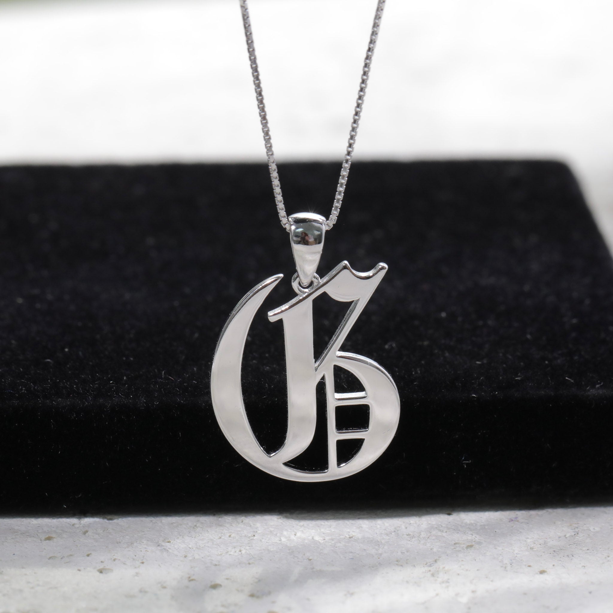 Gothic Initial Necklace | Vivamacity