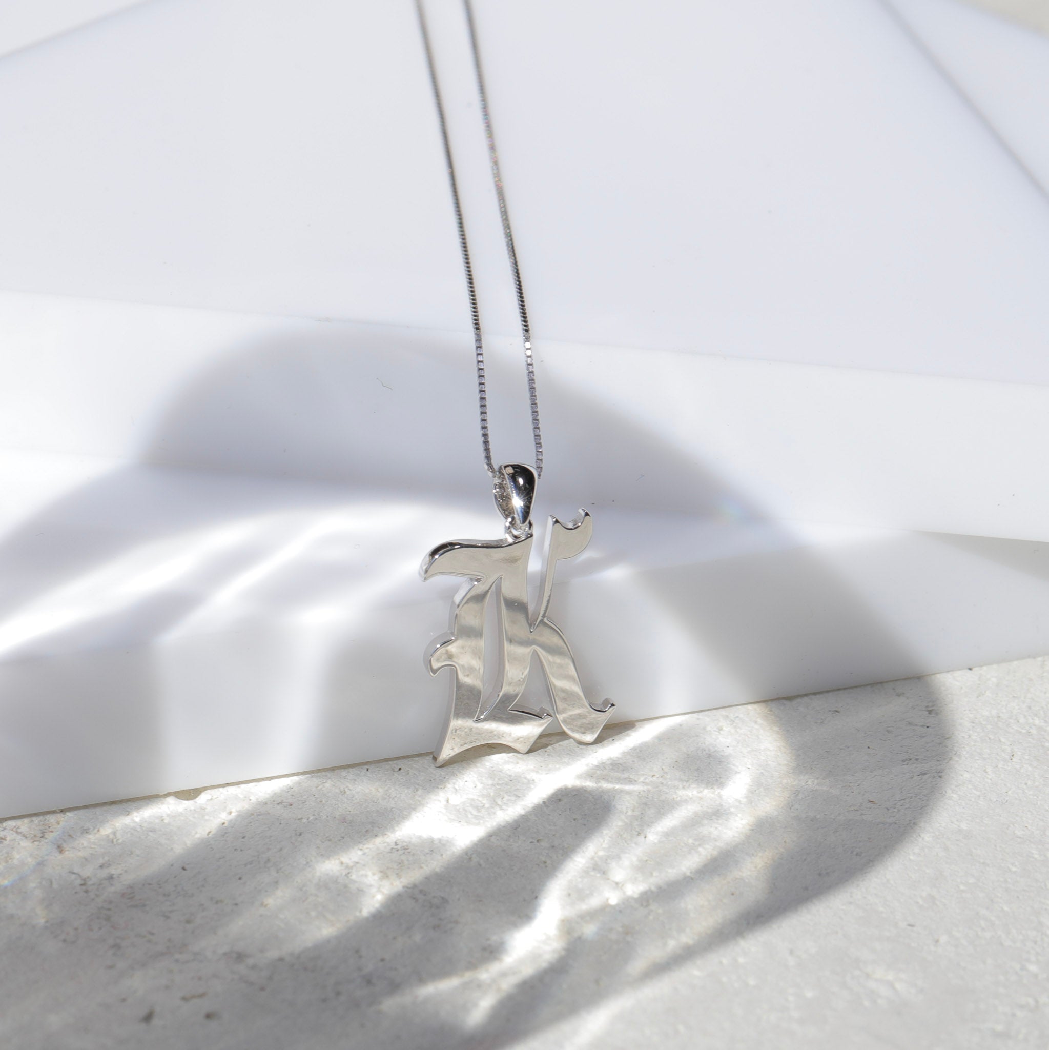 Gothic Initial Necklace | Vivamacity