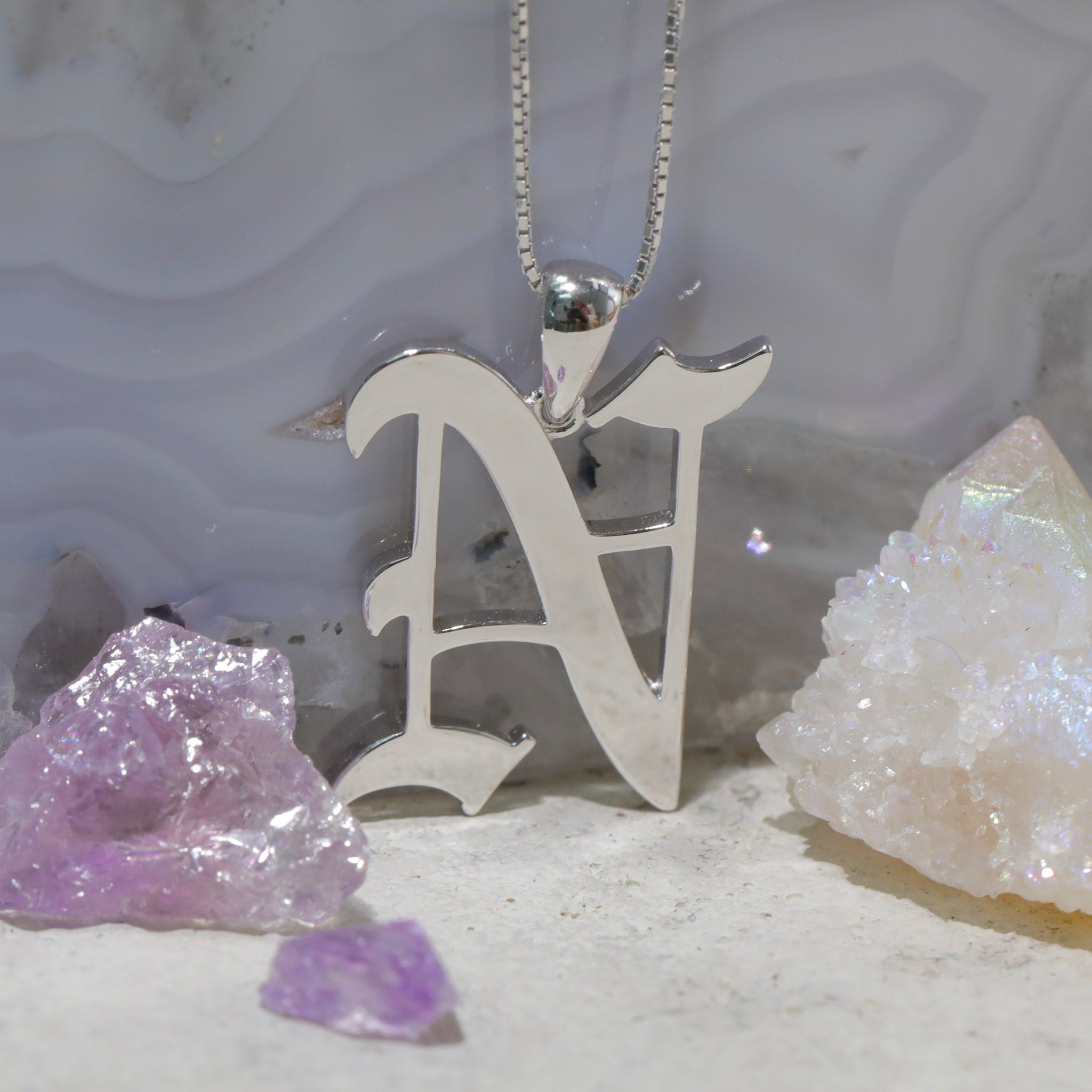 Gothic Initial Necklace | Vivamacity