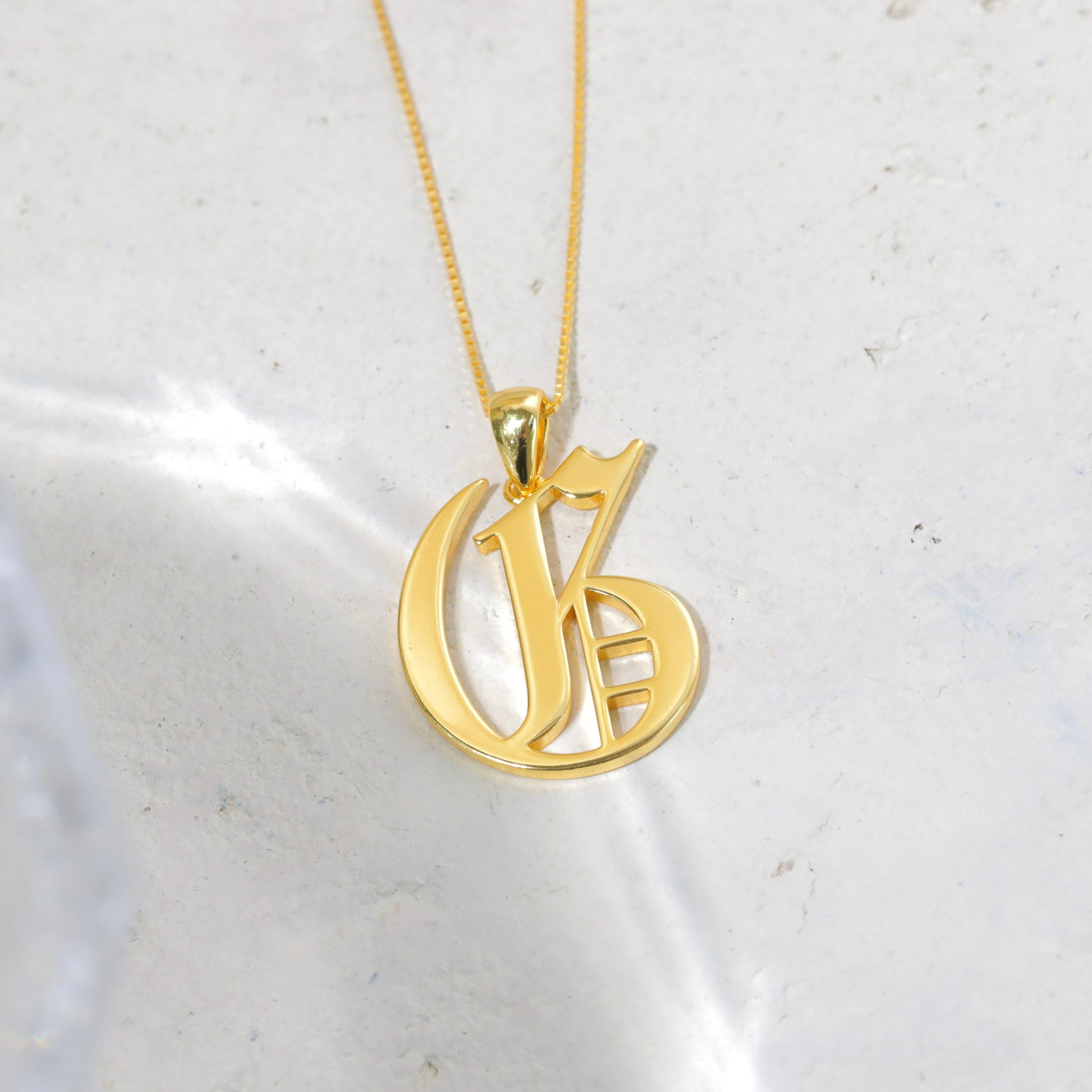 Gothic Initial Necklace | Vivamacity