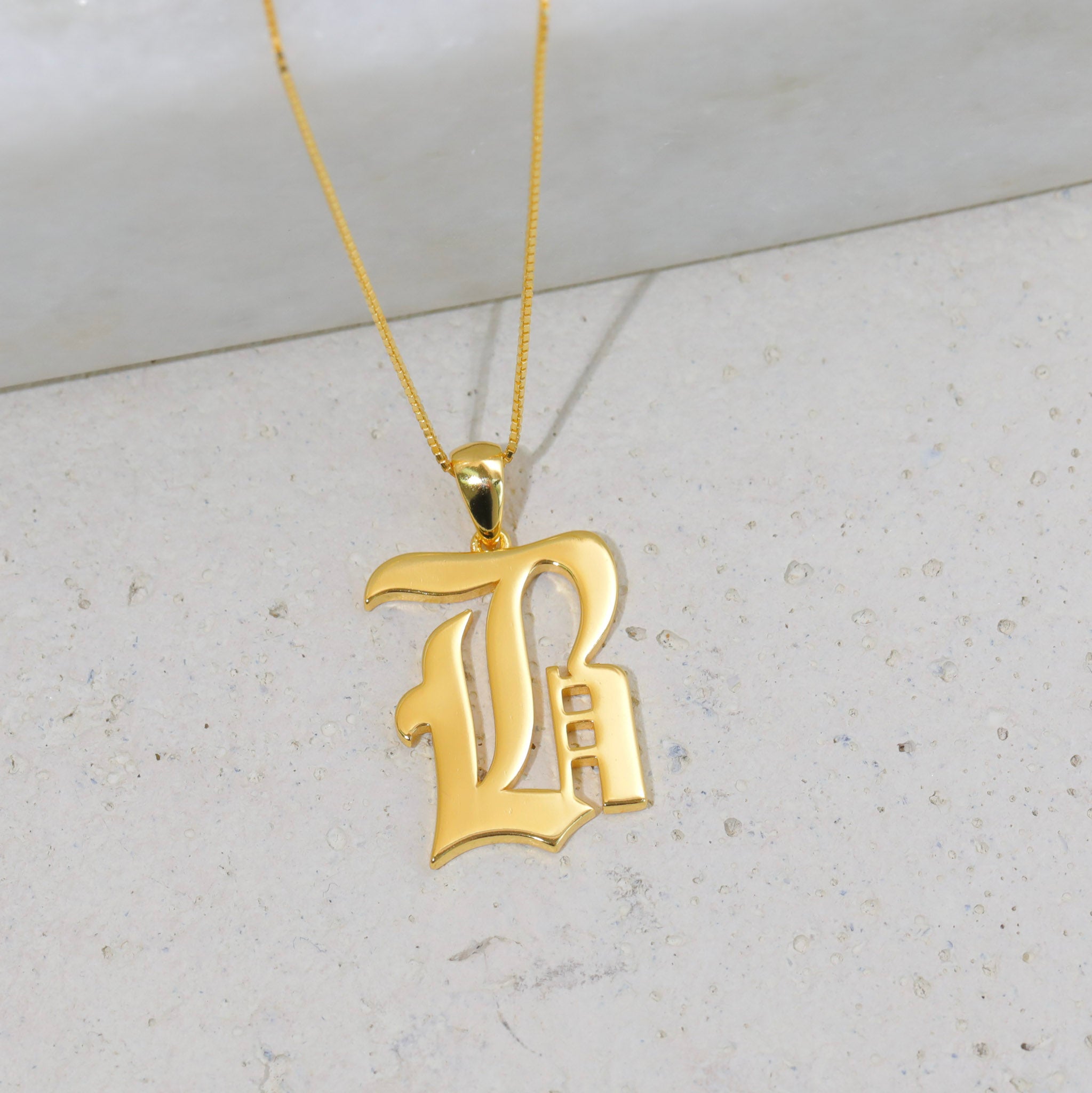 Gothic Initial Necklace | Vivamacity